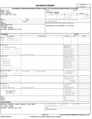 Insurance Binder Request | LoPriore Insurance Agency