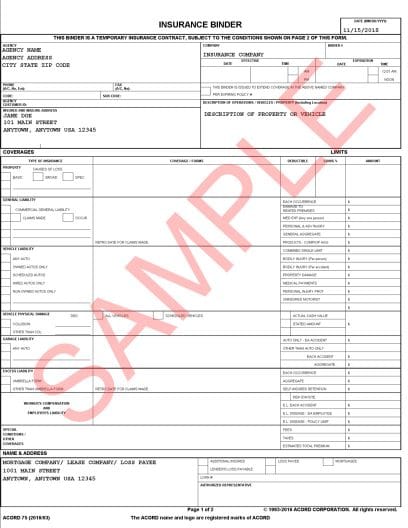 Insurance Binder Request Massachusetts | LoPriore Insurance Agency